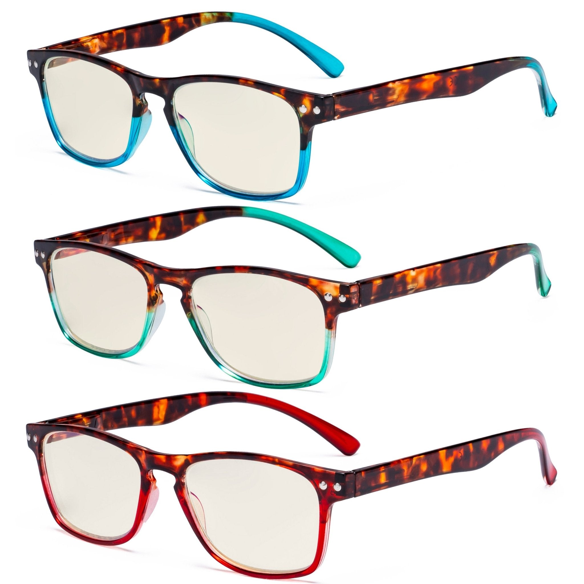 3 Pack Classic Blue Light Blocking Reading Glasses – spare-specs.com
