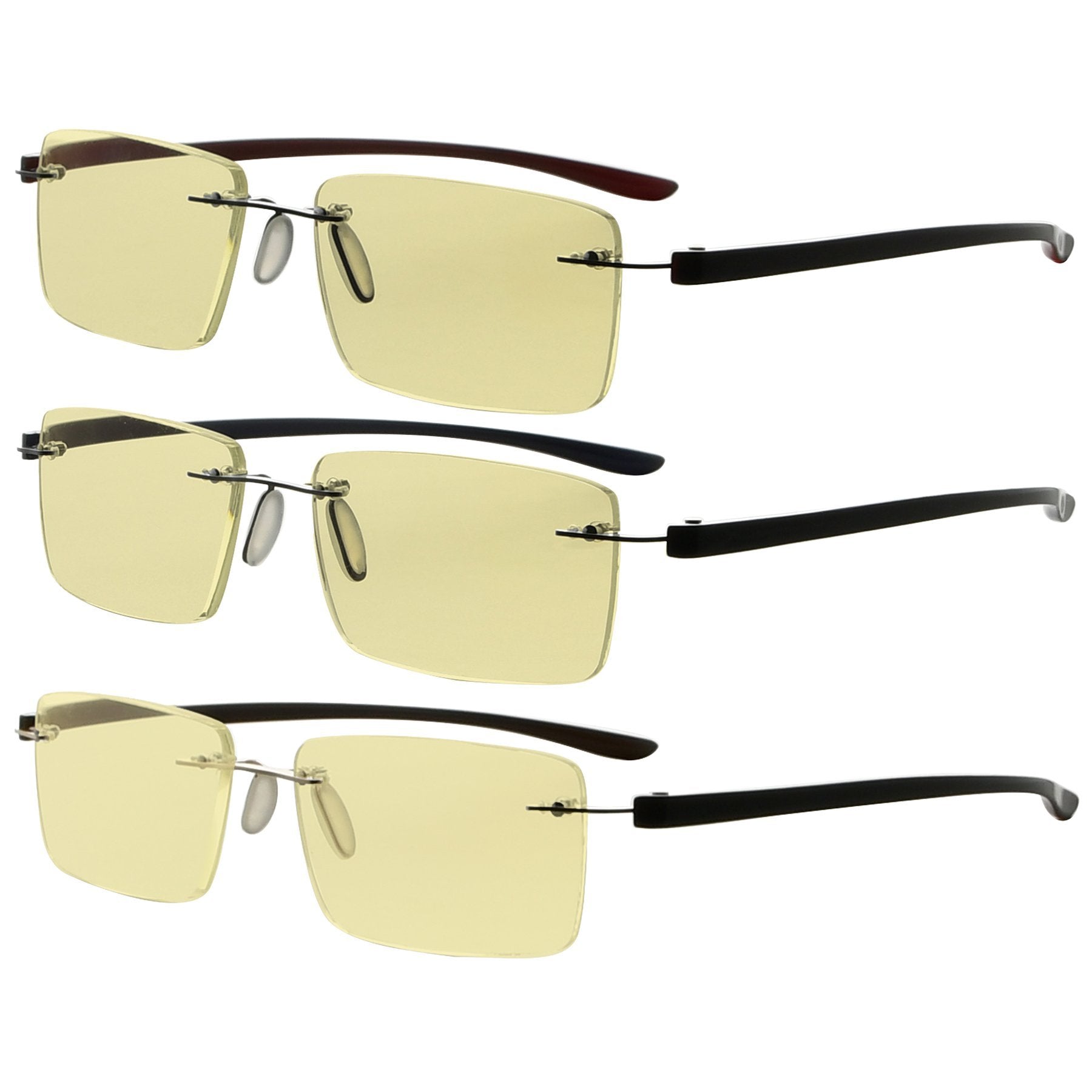 3 Pack Rimless Blue Light Blocking Reading Glasses – spare-specs.com