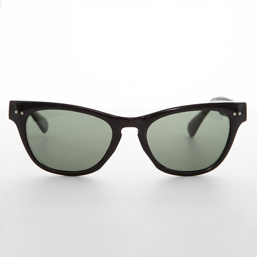 Horn Rim Rectangular Vintage Sunglass with Glass Lens - Norma Jean ...
