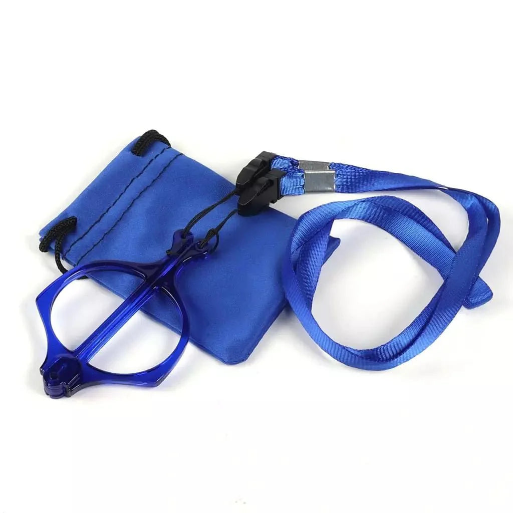 Handhold Magnifier Folding Reading Glasses Metalless with Neck Strap ...
