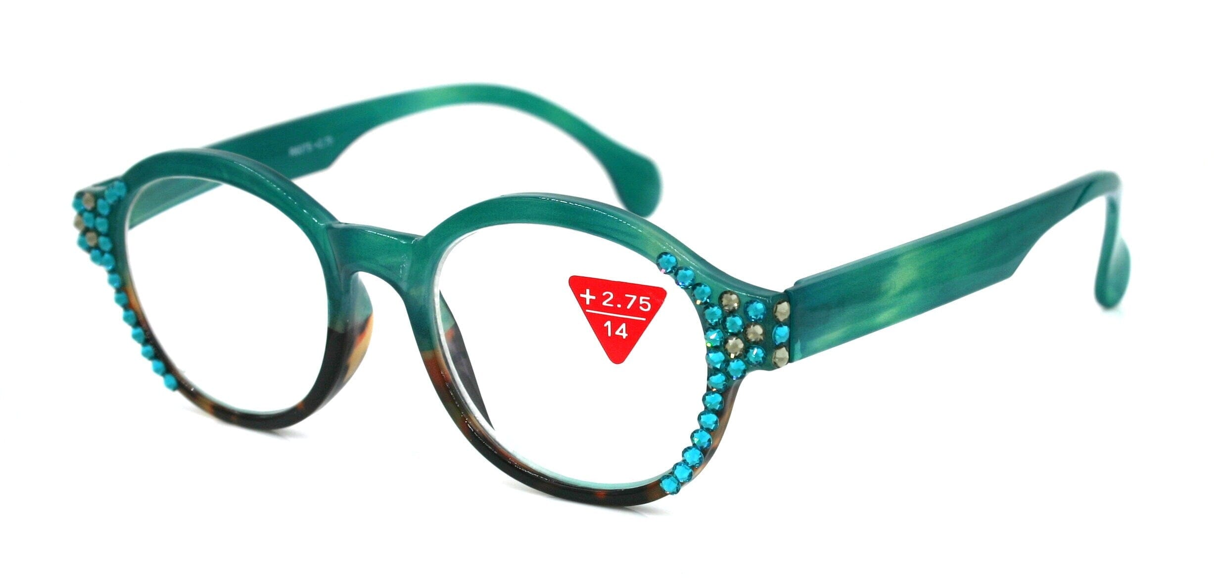 The Alchemist Bling Round Reading Glasses with Genuine European Crysta ...