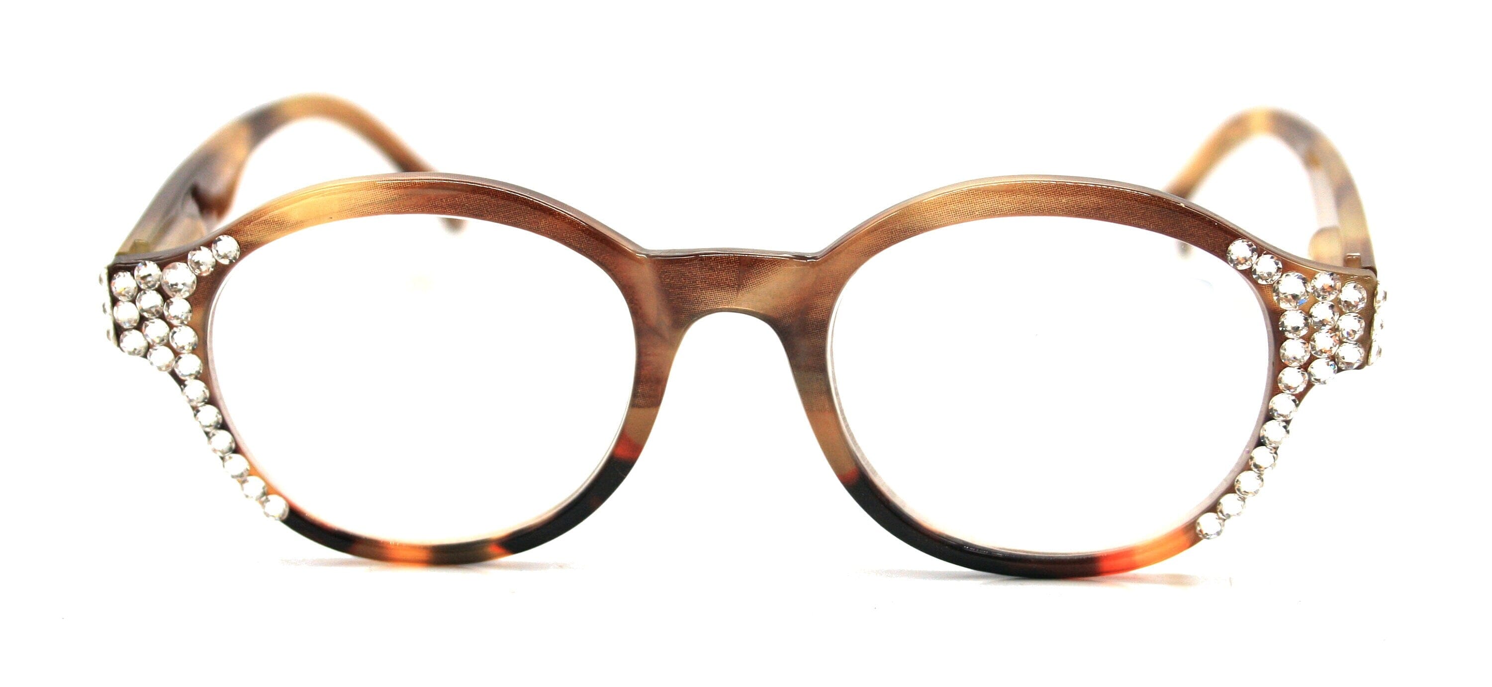 The Alchemist Bling Round Reading Glasses with Genuine European Crysta ...
