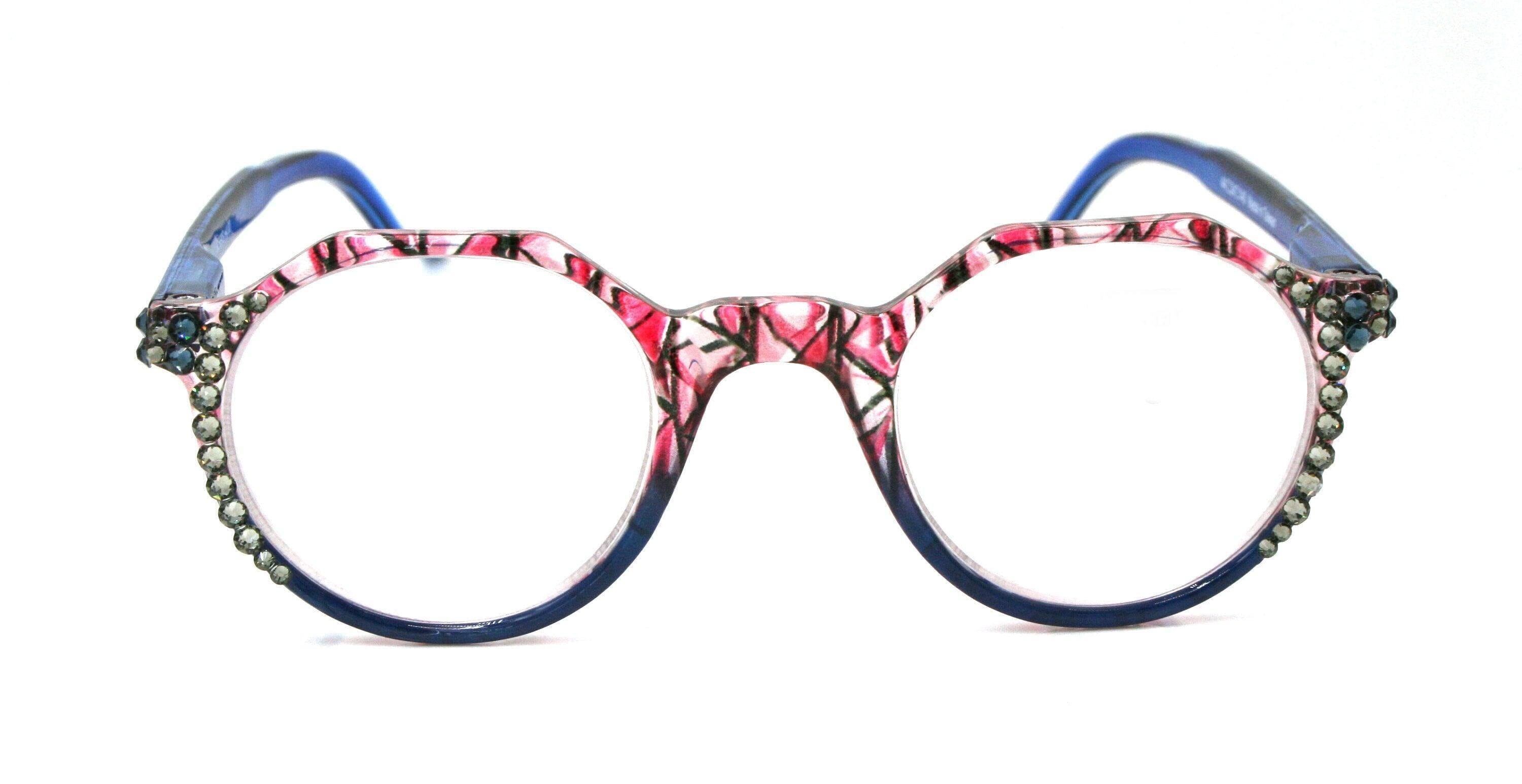 The Hexagon Bling Reading Glasses with Genuine European Crystals ...